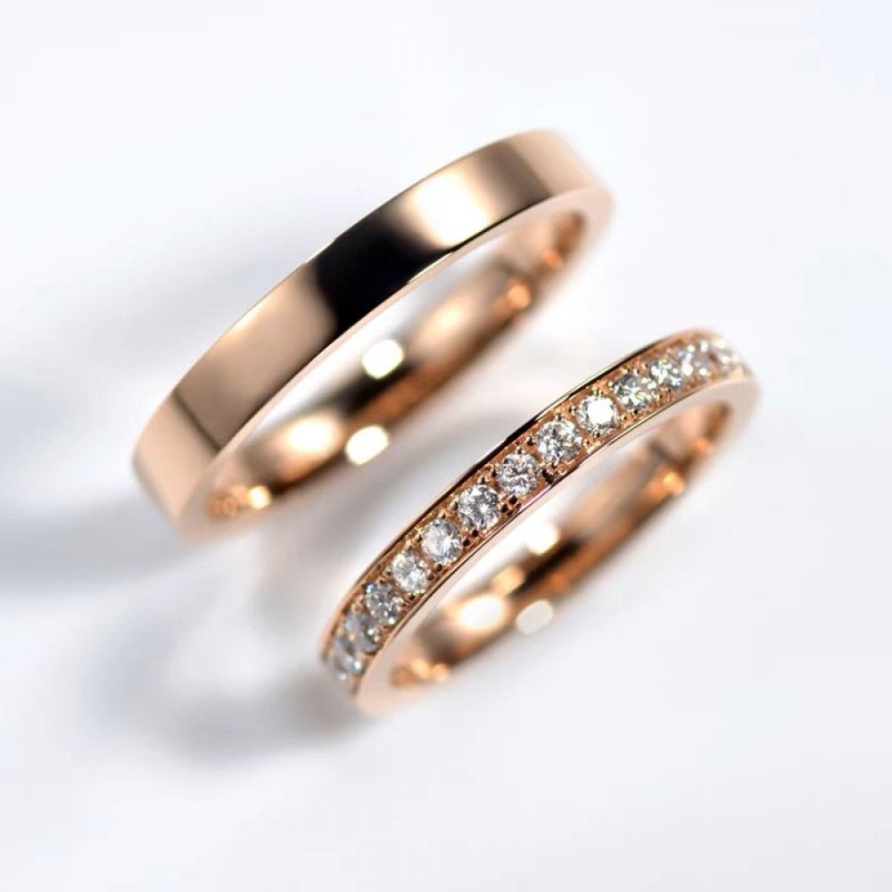 Allie 18K Rose Gold Lab Grown Diamond Wedding Ring (Pair)